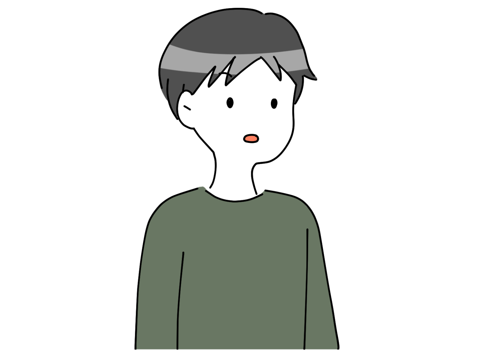 呆然とする男の子のイラスト | うささんのシンプルフリー素材館